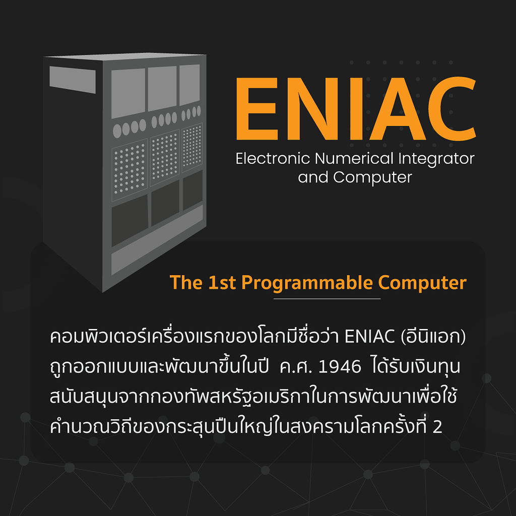 คอมพิวเตอร์เครื่องแรกของโลก (ENIAC) - กระดานเนื้อหา 📄 - Hashpire Community